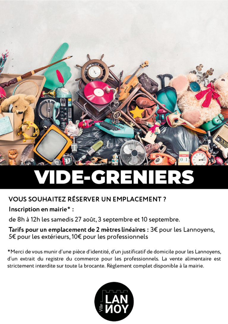 Vide-greniers : le 18 sept. de 7h à 13h30 – Ville de Lannoy