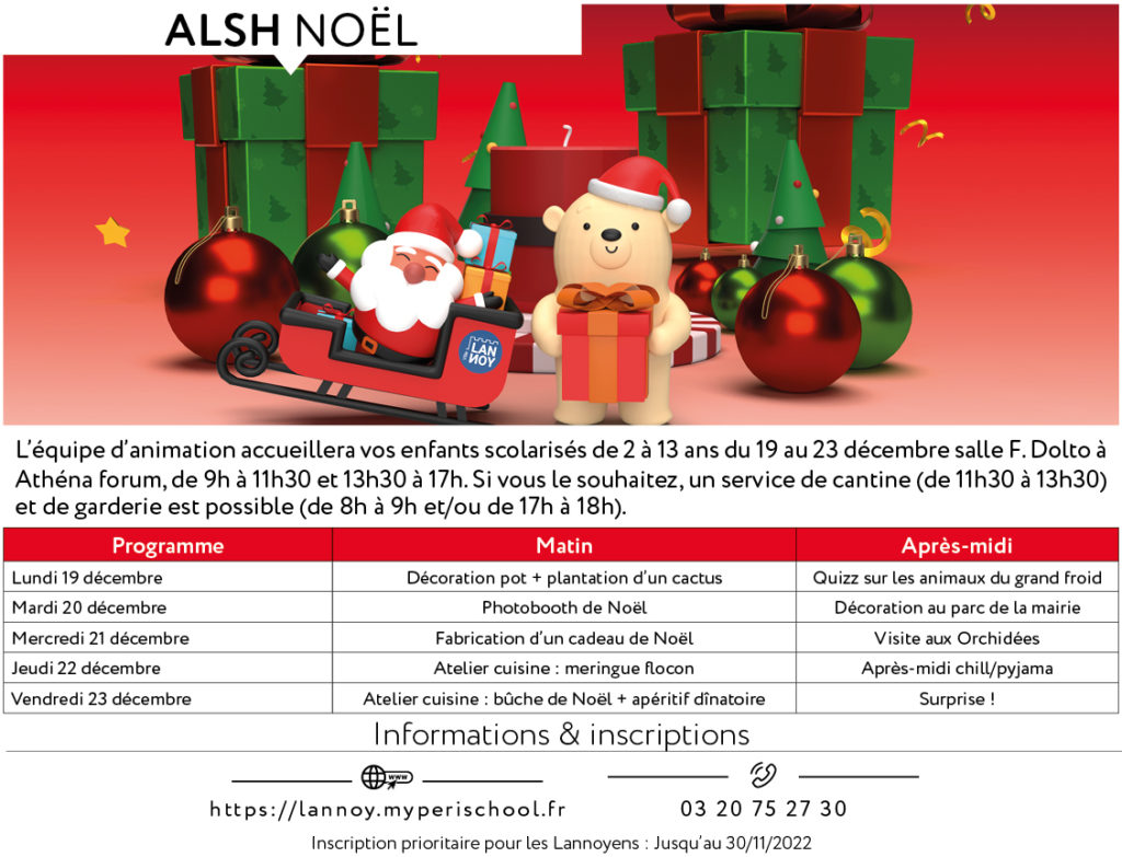 ALSH Noël : programme – Ville de Lannoy